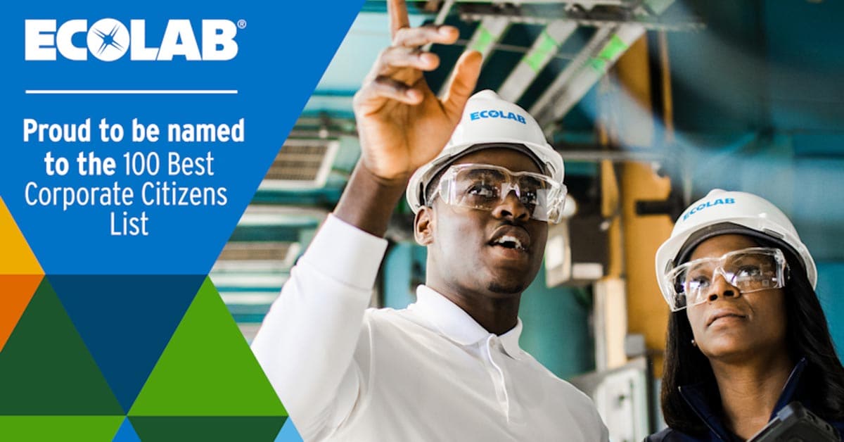 Ecolab ranks eighth in 2021 100 best Corporate Citizens List | Ecolab